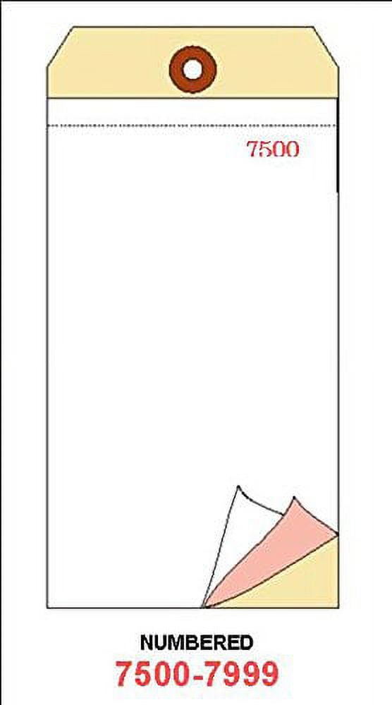 Inventory Tags, Blank 3-Ply Carbonless, Manila, Box of 500, Plain, Seq ...