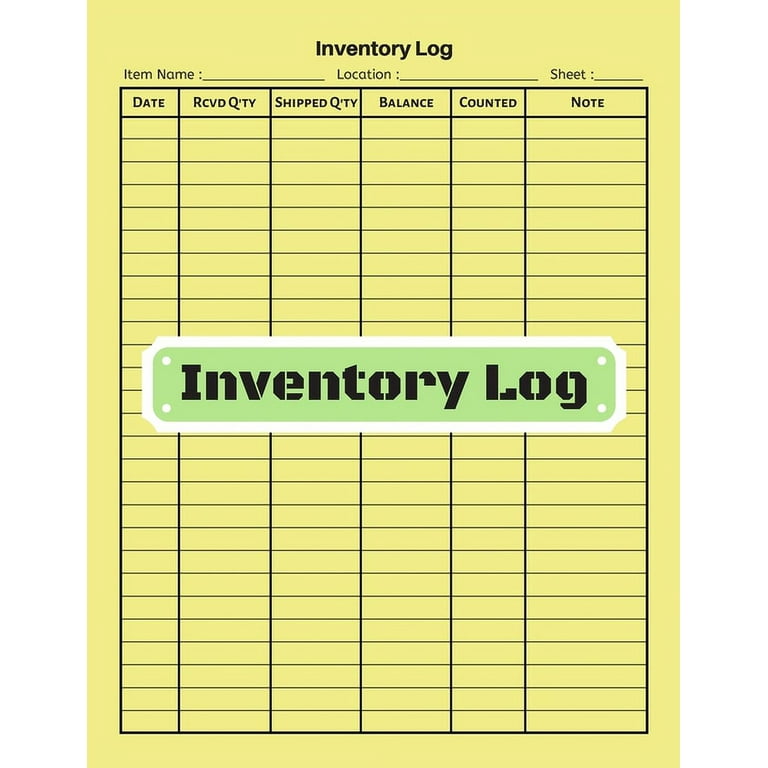 Blank Tool Inventory Forms