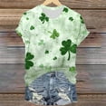 Inverlee Happy St Patricks Day Tshirts Women 2025 Plus Size Four Leaf