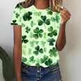 Inverlee Happy St Patricks Day Tshirts Womens Plus Size Four Leaf