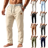 Inverlee Mens Drawstring Pants Elastic Waist Straight Leg Casual ...