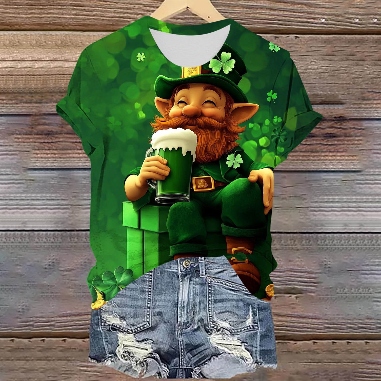 Inverlee St Patricks Day Tshirts for Women Plus Size Shamrock Graphic T ...