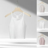 Inverlee Womens Fashion Sleeveless Shirts Solid Round Neck Base Layer ...