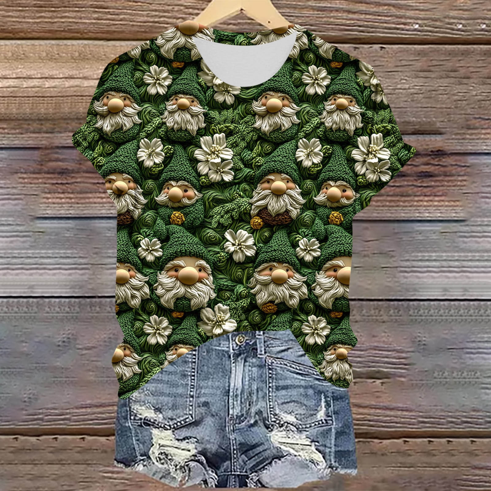 Inverlee Womens St Patrick's Day Tshirts Plus Size Shamrock Graphic T Shirts Oversized Short ...