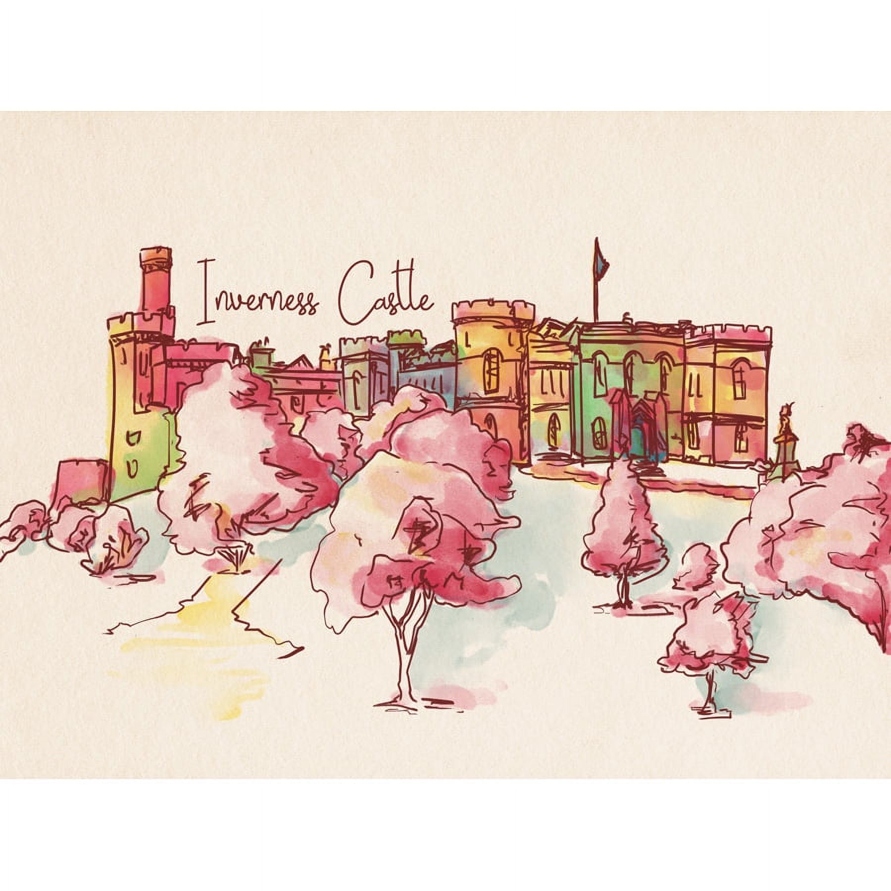 Inverness Castle Highland Scotland Scottish Watercolour Art Print ...