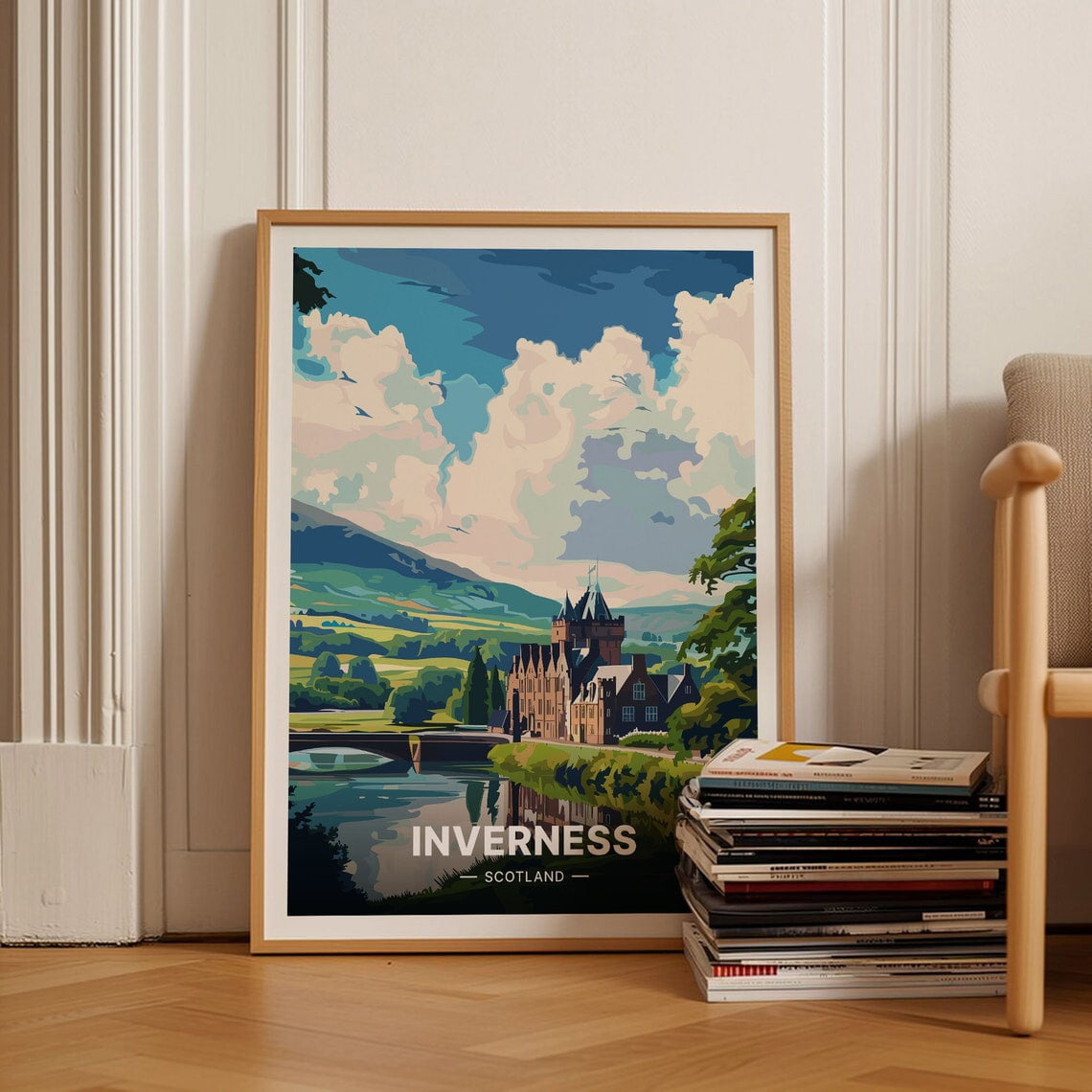 Inverness Scotland Travel Poster, Scenic Landscape Wall Art, Home ...