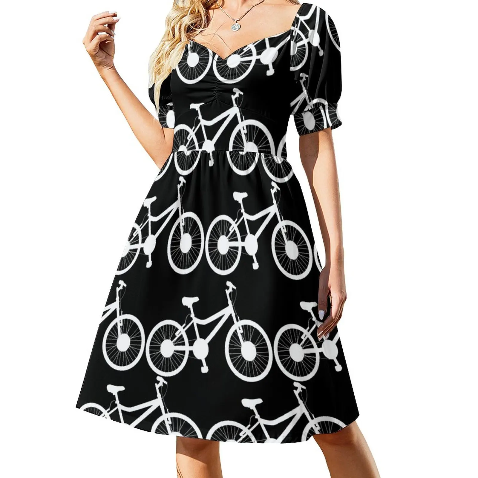 Invert bicycle pattern Sleeveless Dress Female clothing summer clothes ...