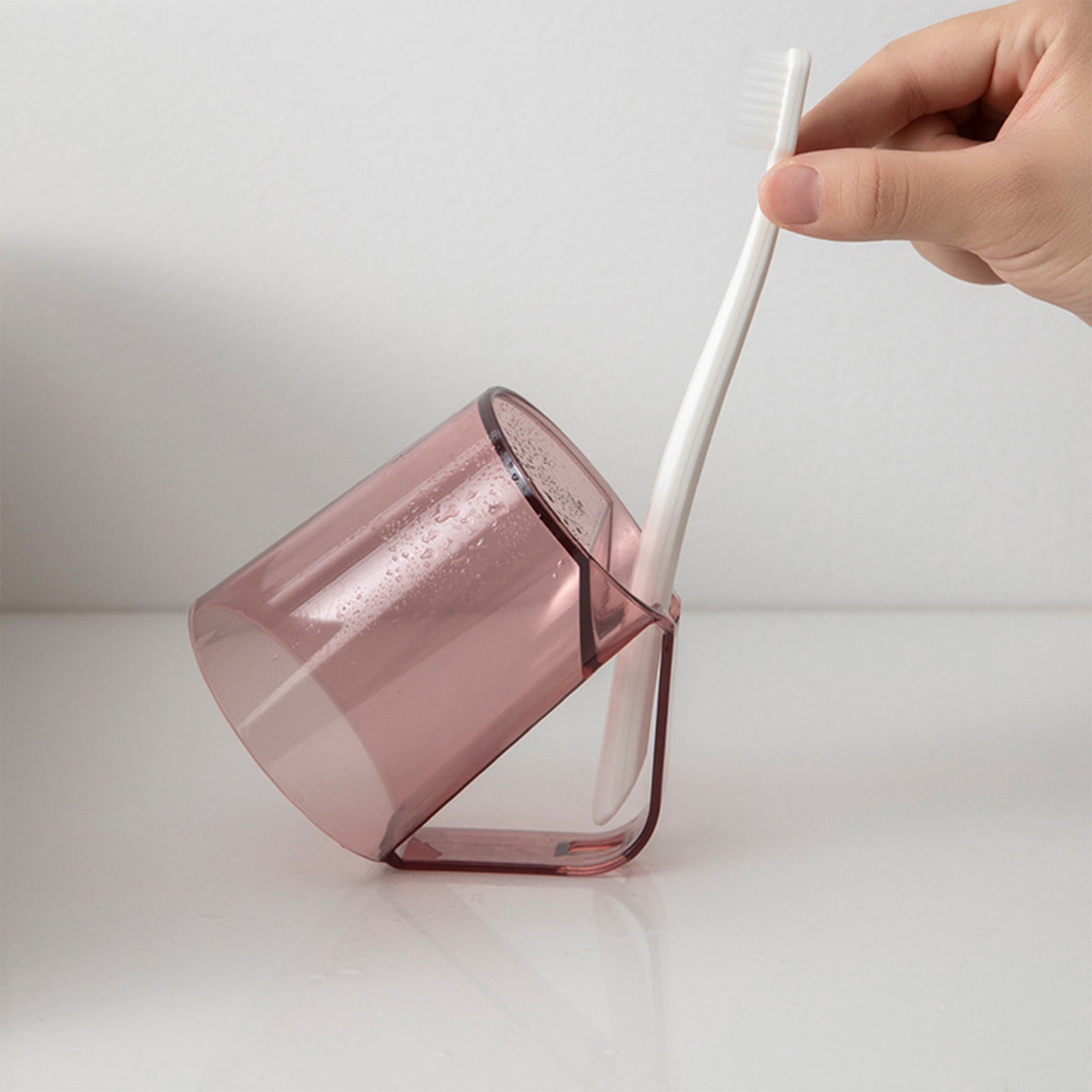 Inverted Drain Toothbrush Cup with Holder – Hygienic Bathroom Organizer ...
