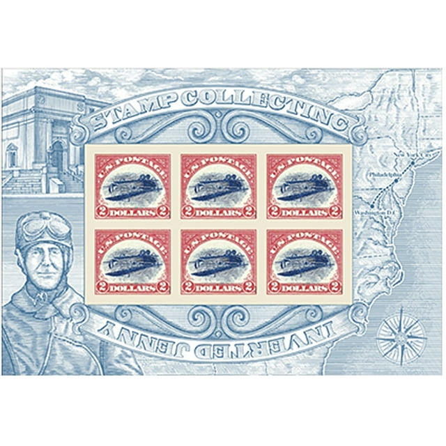 Inverted Jenny Sheet of 6 Souvenir USPS Postage Stamps Collectors Scott ...