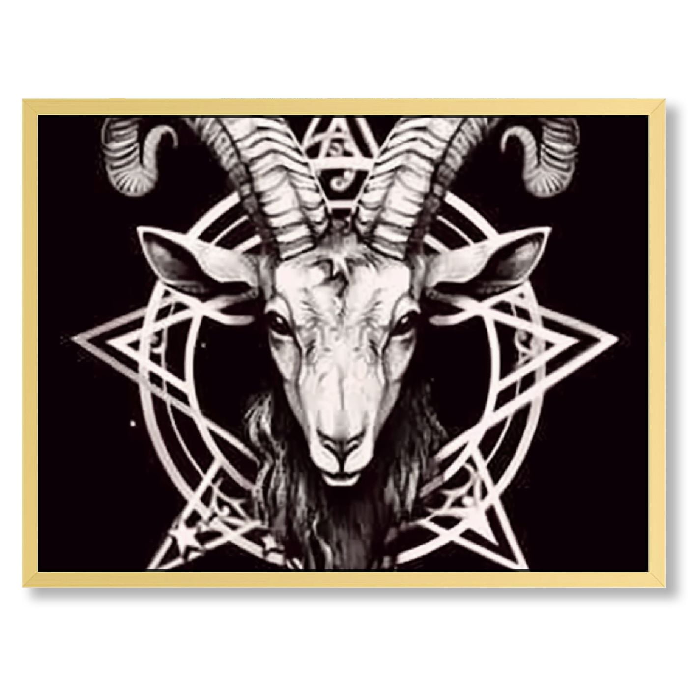 Inverted Pentacle Pewter Wall Art Canvas Painting Prints Hanging ...