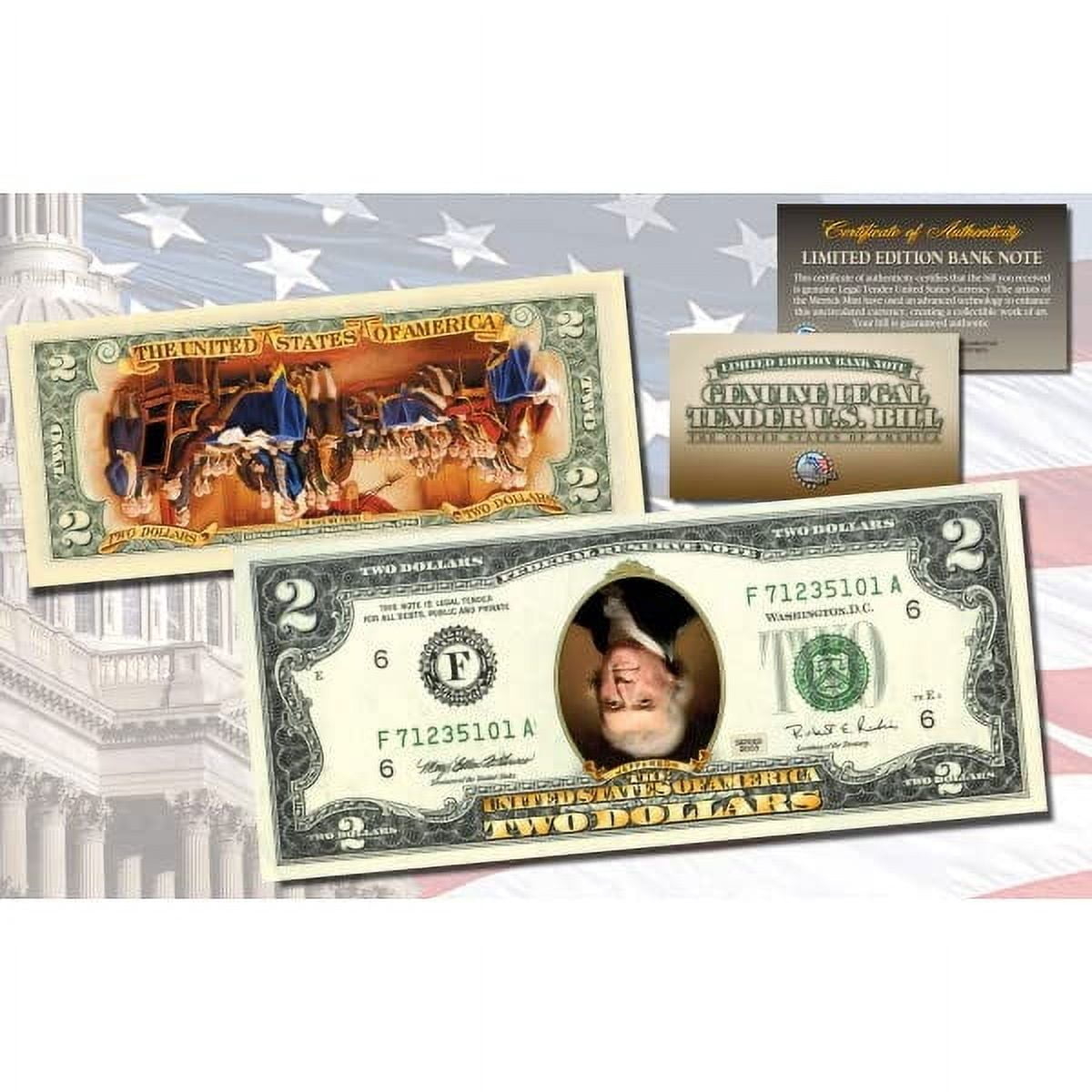 Inverted Upside Down Two Dollar Colorized 2-Sided Uncirculated Bill ...