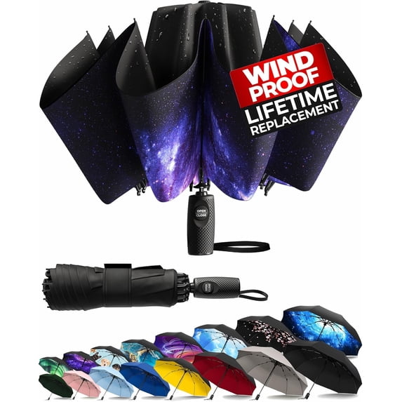 Inverted Windproof Umbrella, Large, , Light, Portable, Automatic ...