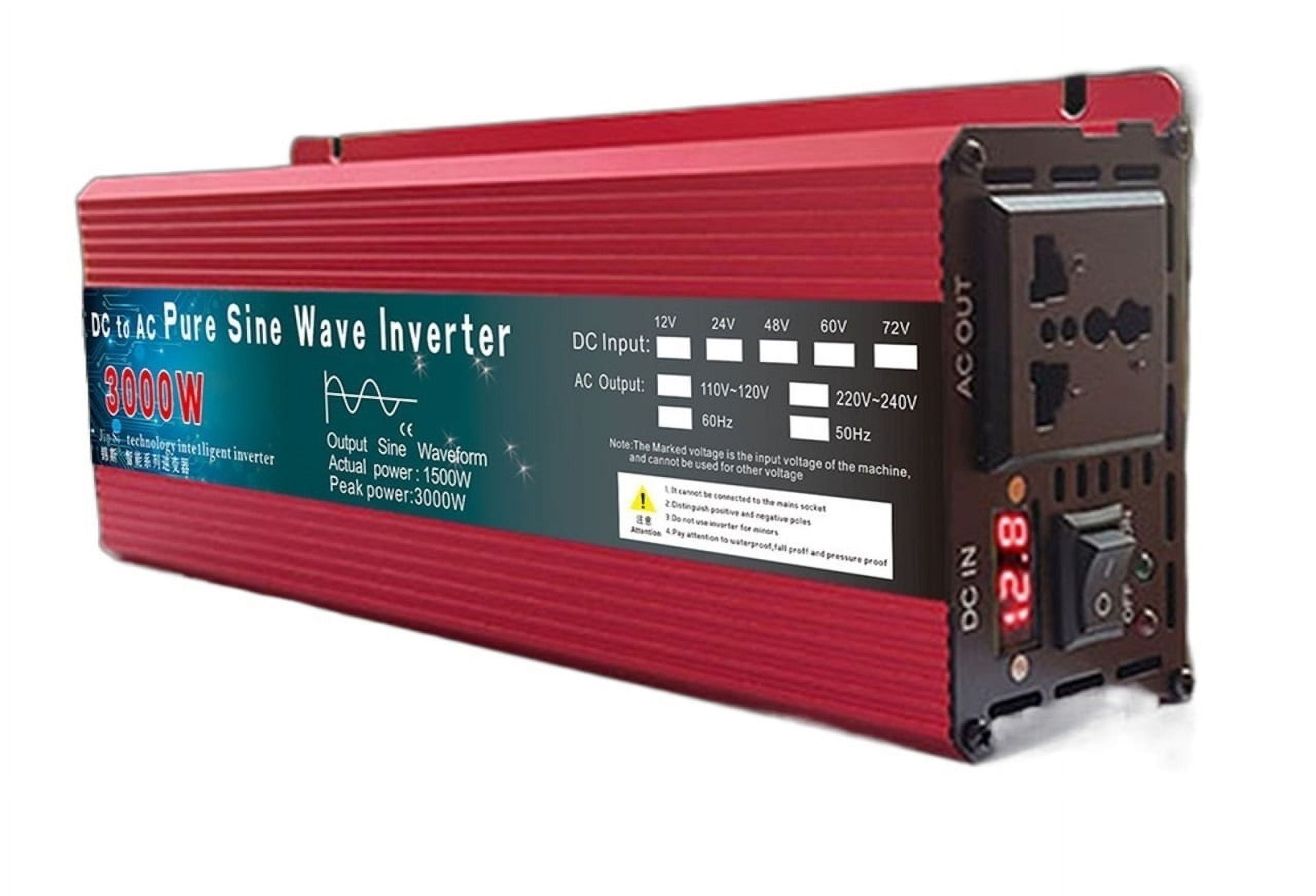 Inverter 12V 220V 1000W 2000W 3000W DC 24V 48V 60V To AC Pure Sine Wave ...