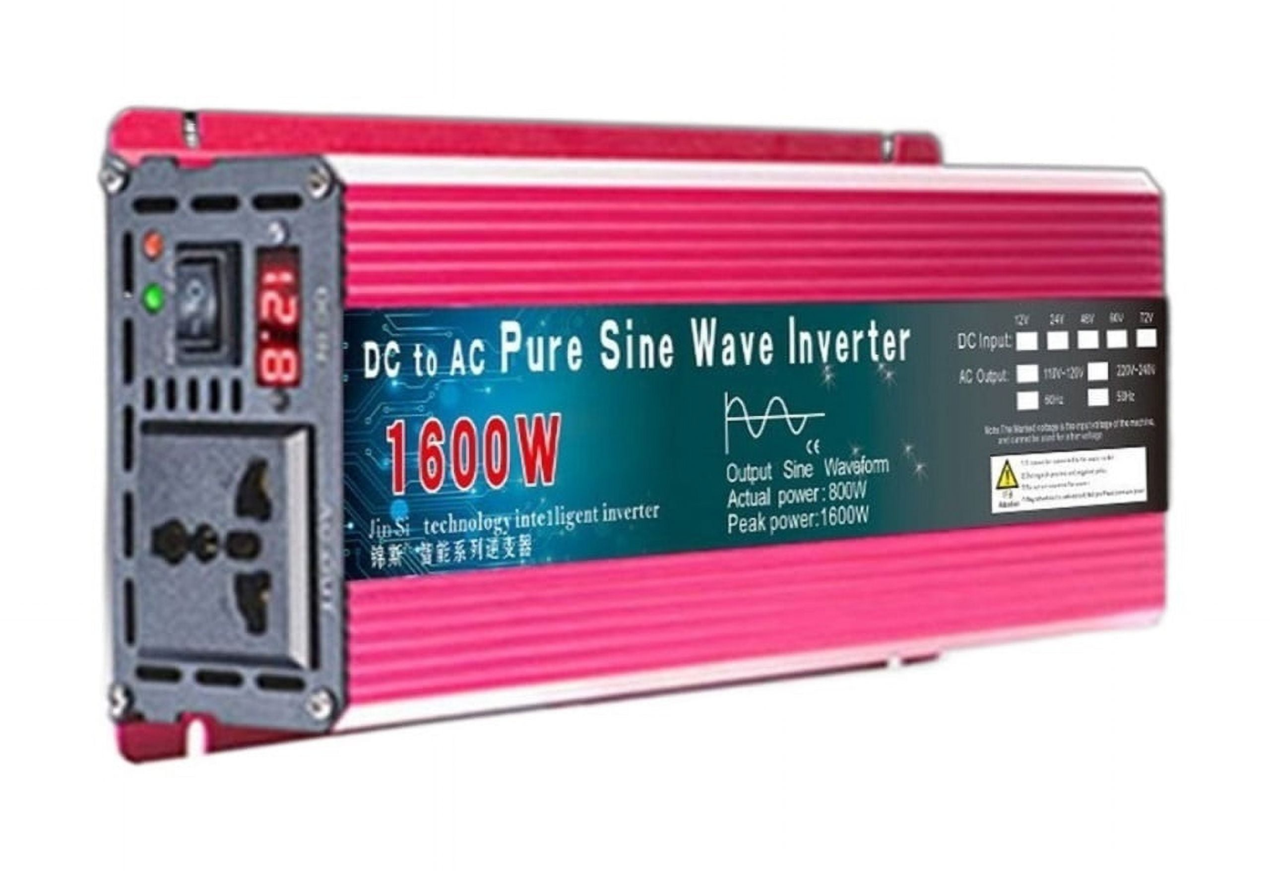 Inverter 12V 220V 1000W 2000W 3000W DC 24V 48V 60V To AC Pure Sine Wave ...