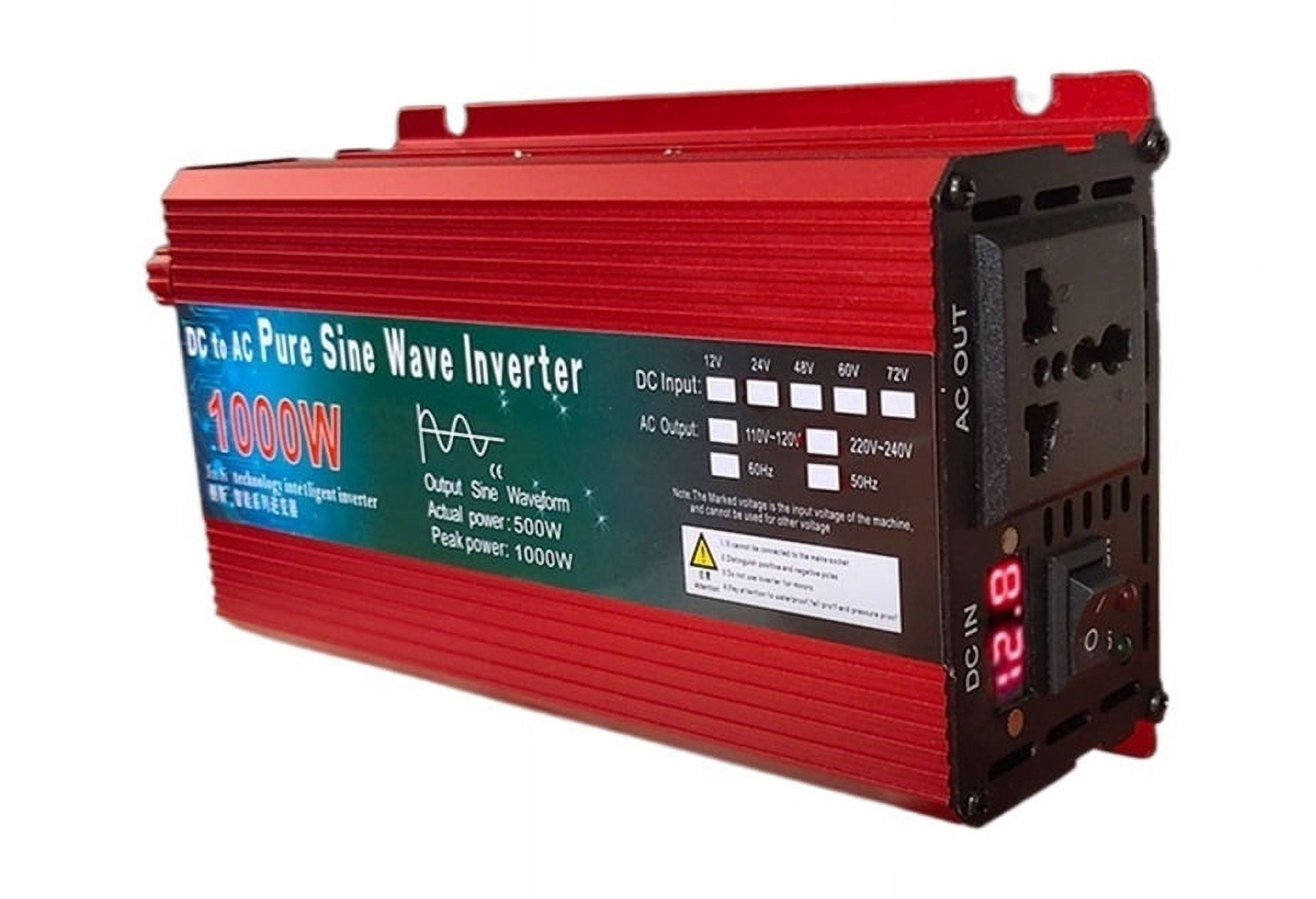 Inverter 12V 220V 1000W 2000W 3000W DC 24V 48V 60V To AC Pure Sine Wave ...