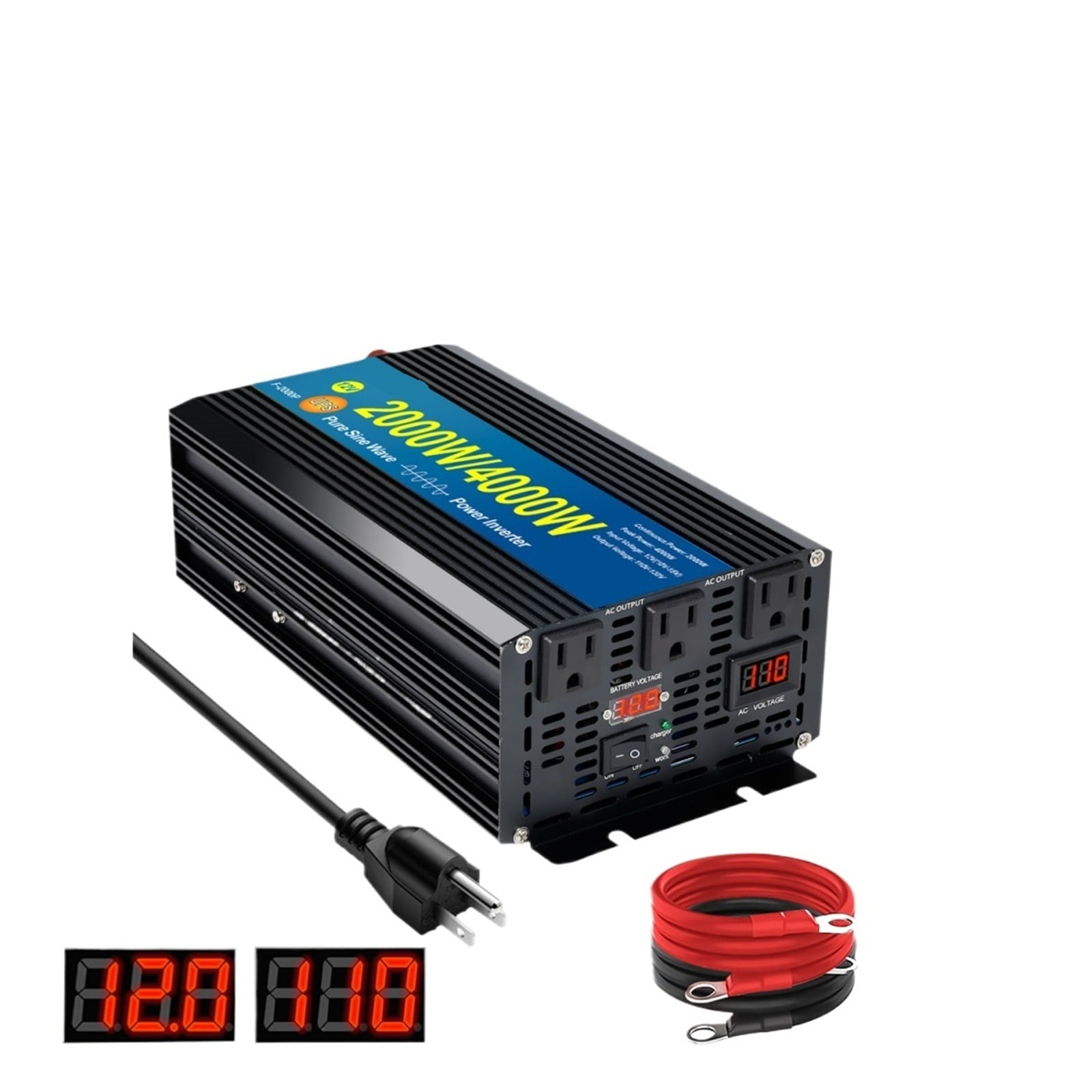 Inverter 2000W/4000W Pure Sine Wave Inverter DC12V to AC110 V ...