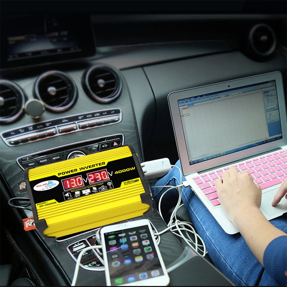 TOMSHOO K20961 12V 300W Continuous 4000W Surge Power Inverter with Dual ...