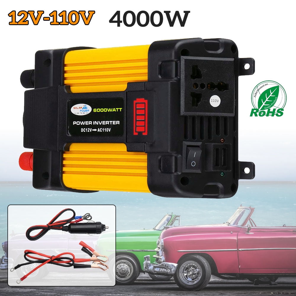 Inverter, DFITO 4000W Peak Car Power Inverter Dc 12V to 110V Ac ...