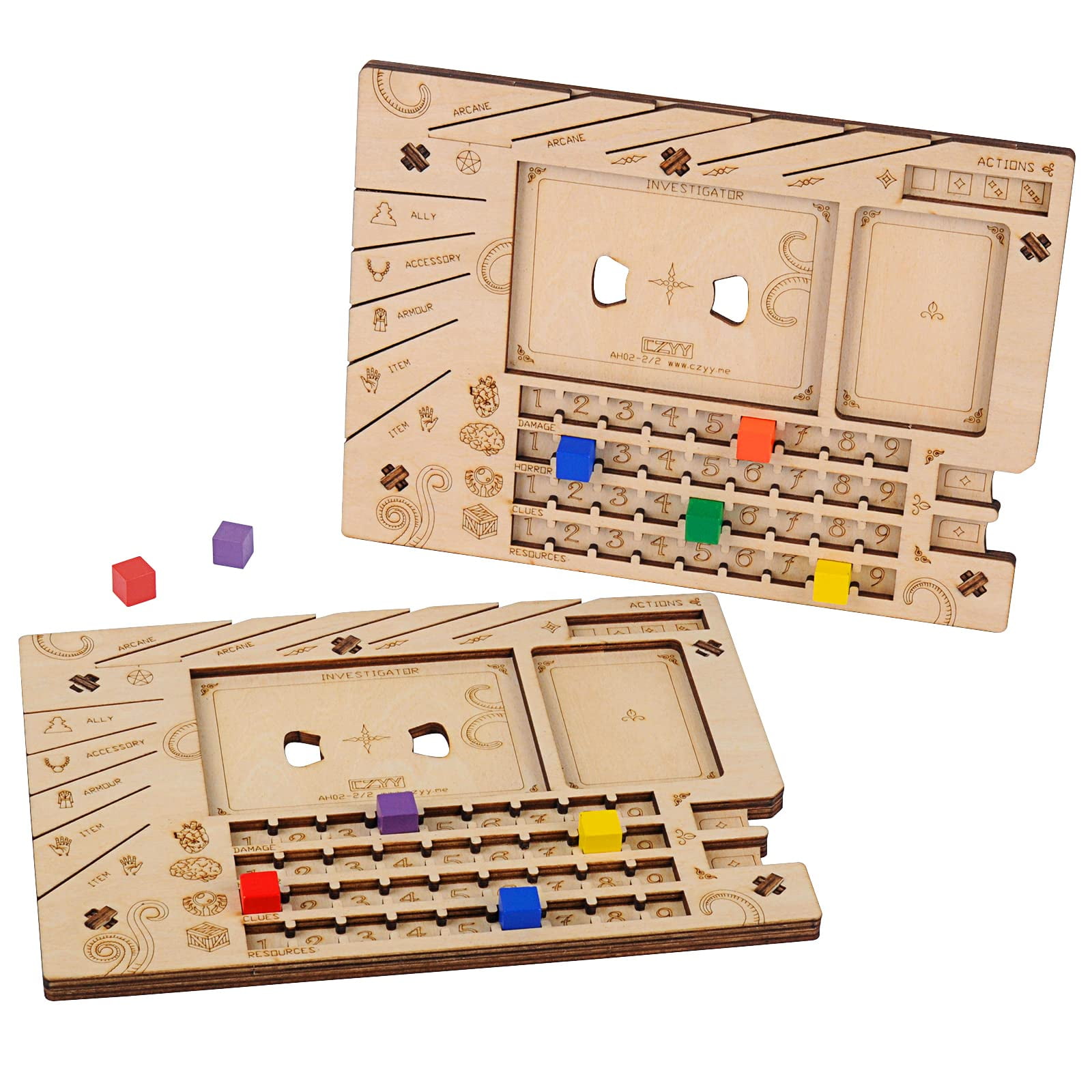 Investigator Dashboard Set of STF9 2 Player Organization Board Wood ...