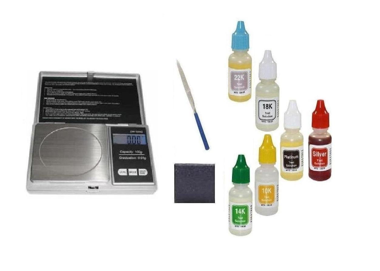 Investors Coin & Bullion Testing Kit- 6 Bottles Silver Gold Platinum ...