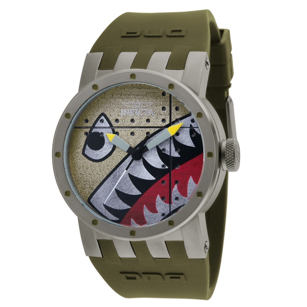 Invicta 11650 Men's DNA Bomber Olive Green Rubber Strap Textured Green ...