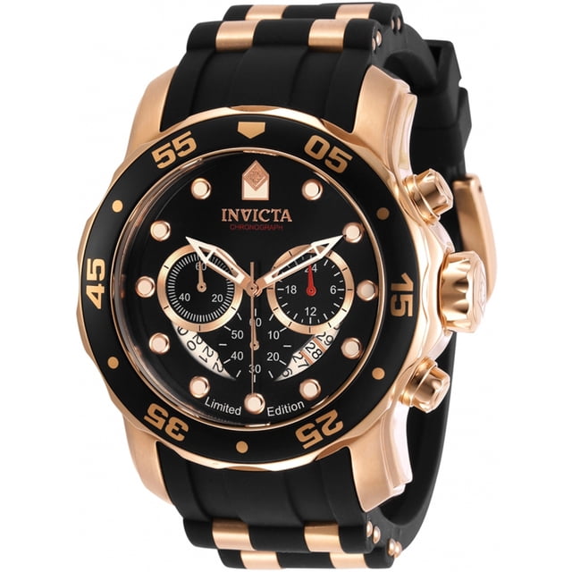 Invicta 30825 Men's Pro Diver Black Dial Chronograph Strap Watch ...