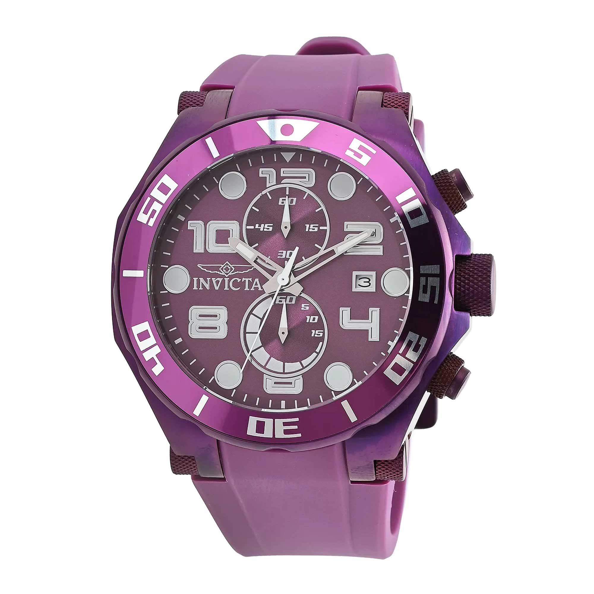 Invicta 40636 Men's Pro Diver Chronograph Dark Purple Strap Watch ...
