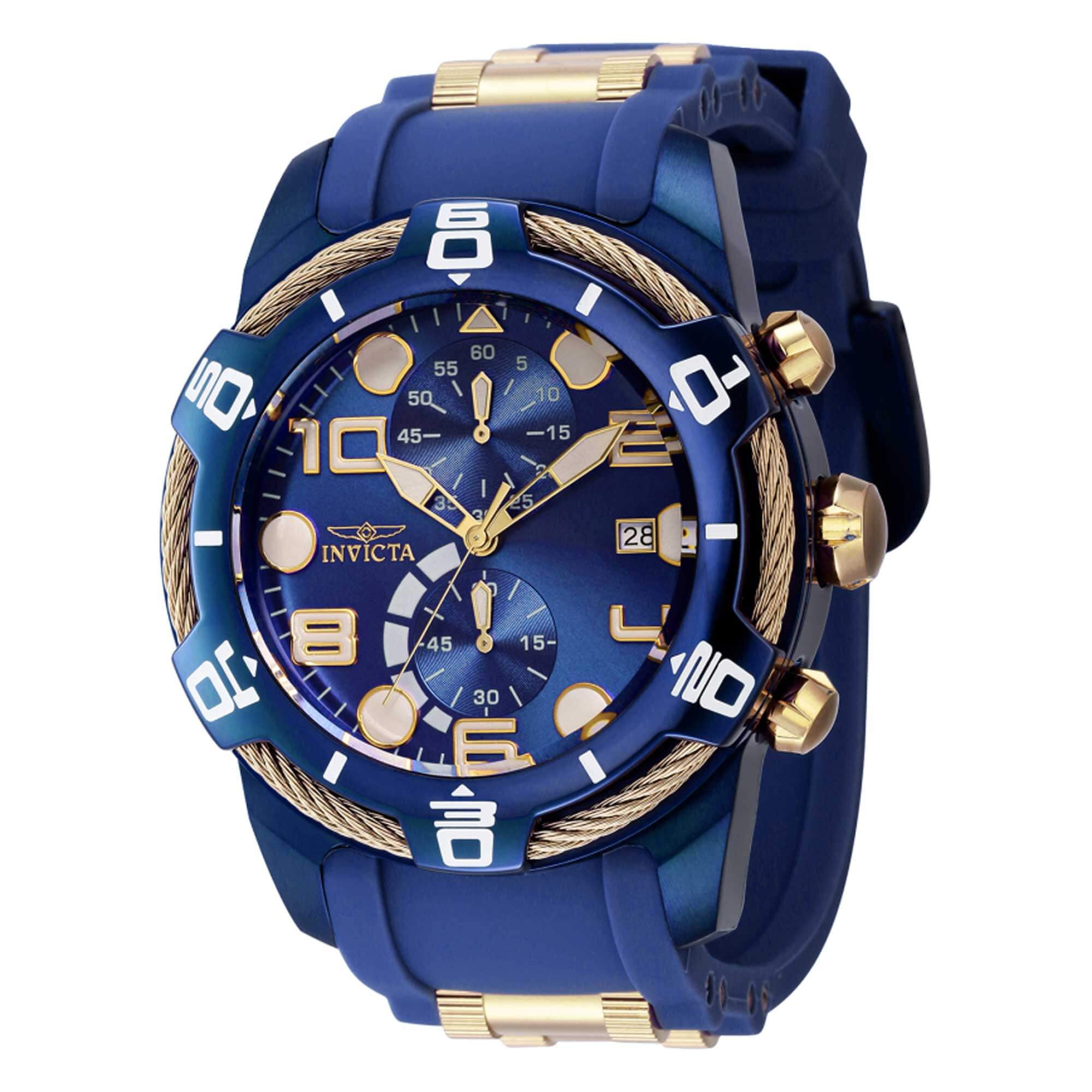 Invicta 40724 Men's Bolt Two Tone Blue and Yellow Gold Strap Watch ...