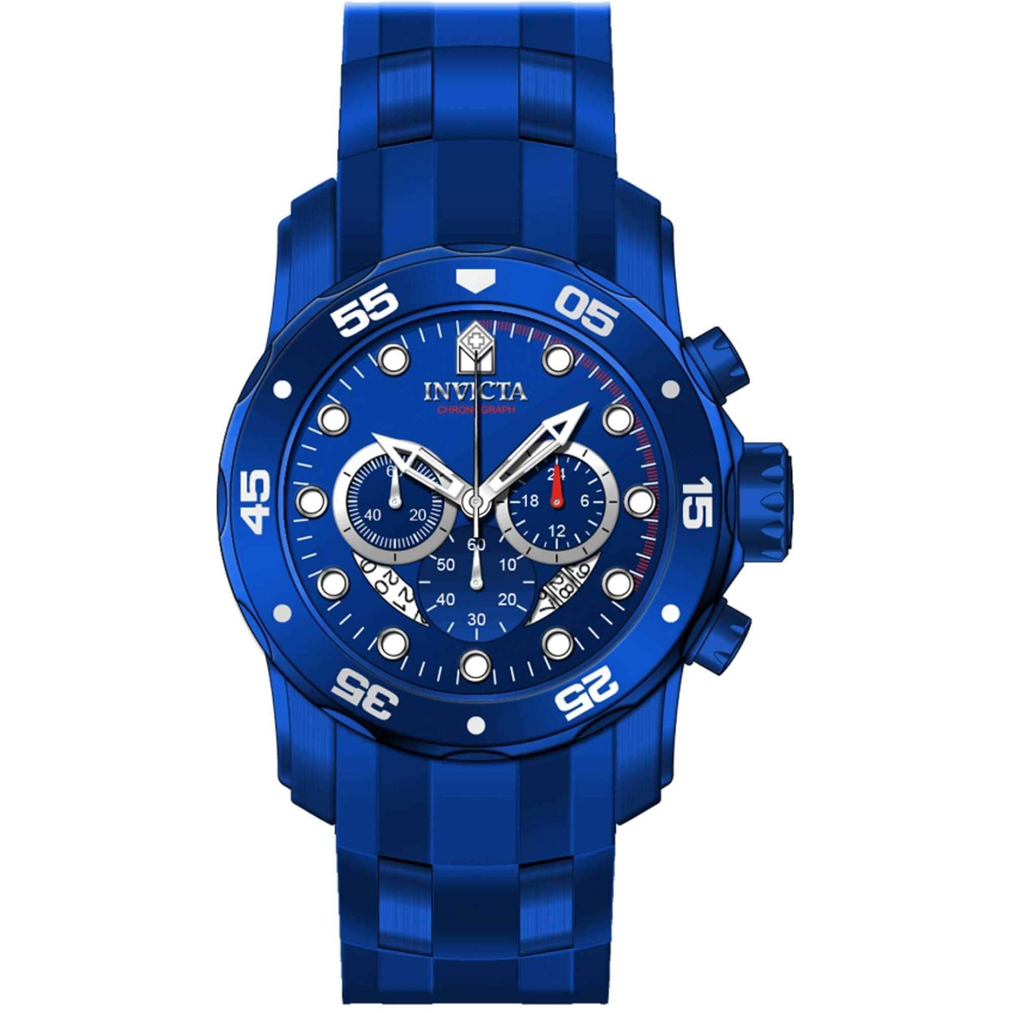 Invicta 40929 Men's Pro Diver Blue Dial Chronograph Strap Watch ...