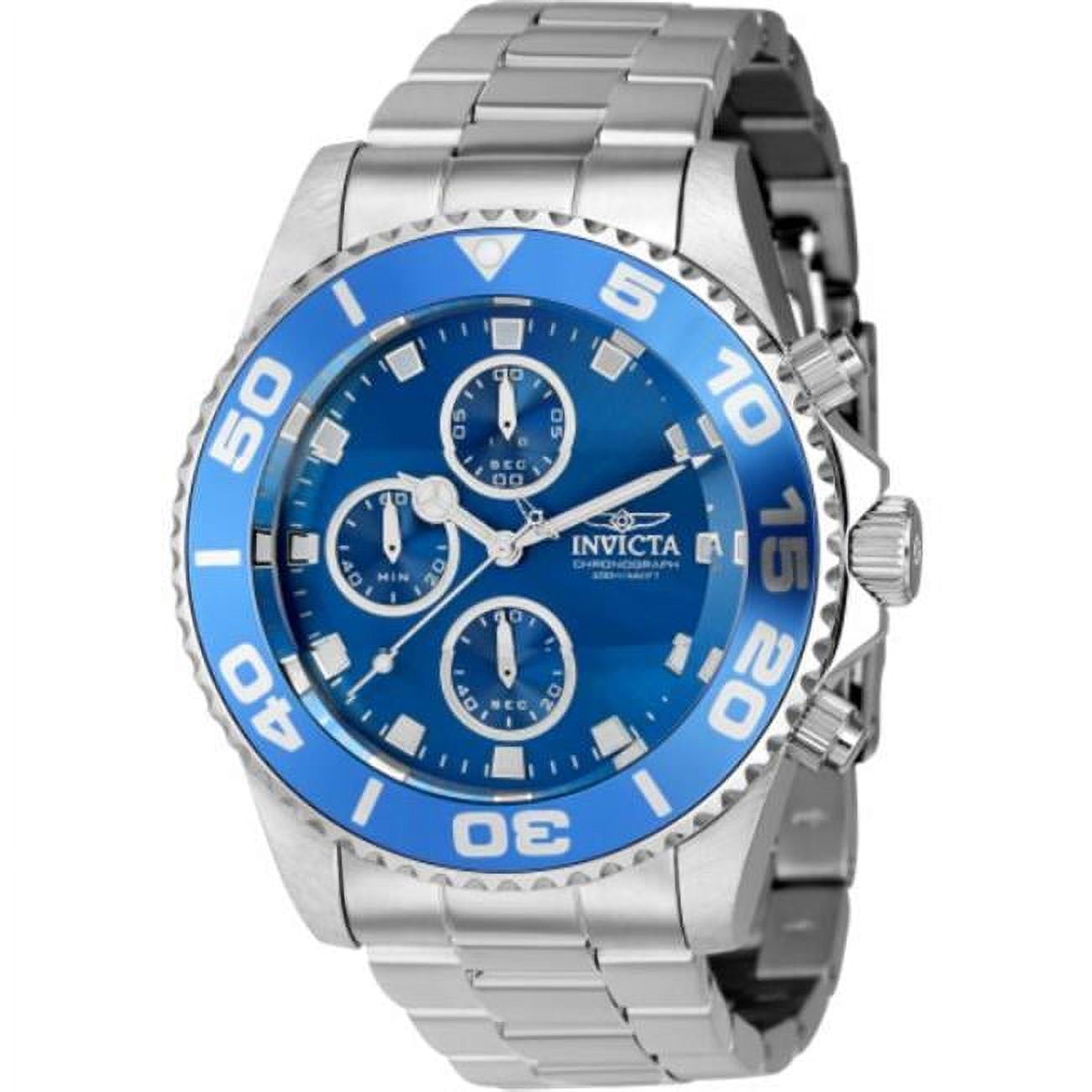 Invicta 43406 Men's Pro Diver Blue Dial Silver Tone Case Watch ...