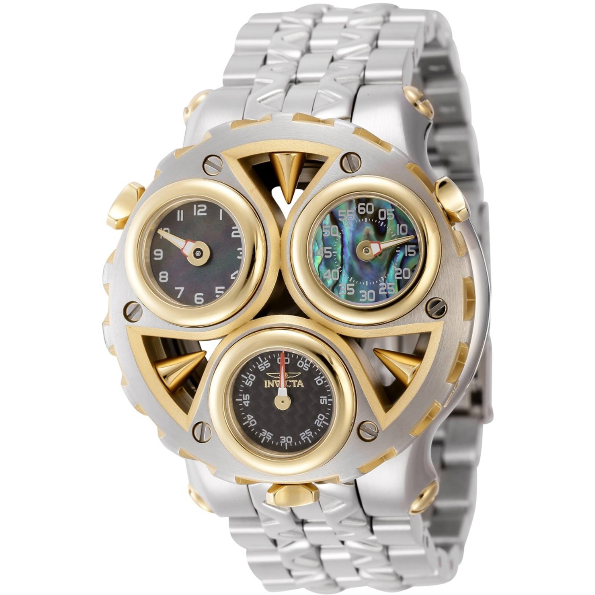 Invicta 44593 Men's Cerberus Tri Time Two Tone Case Bracelet Watch ...