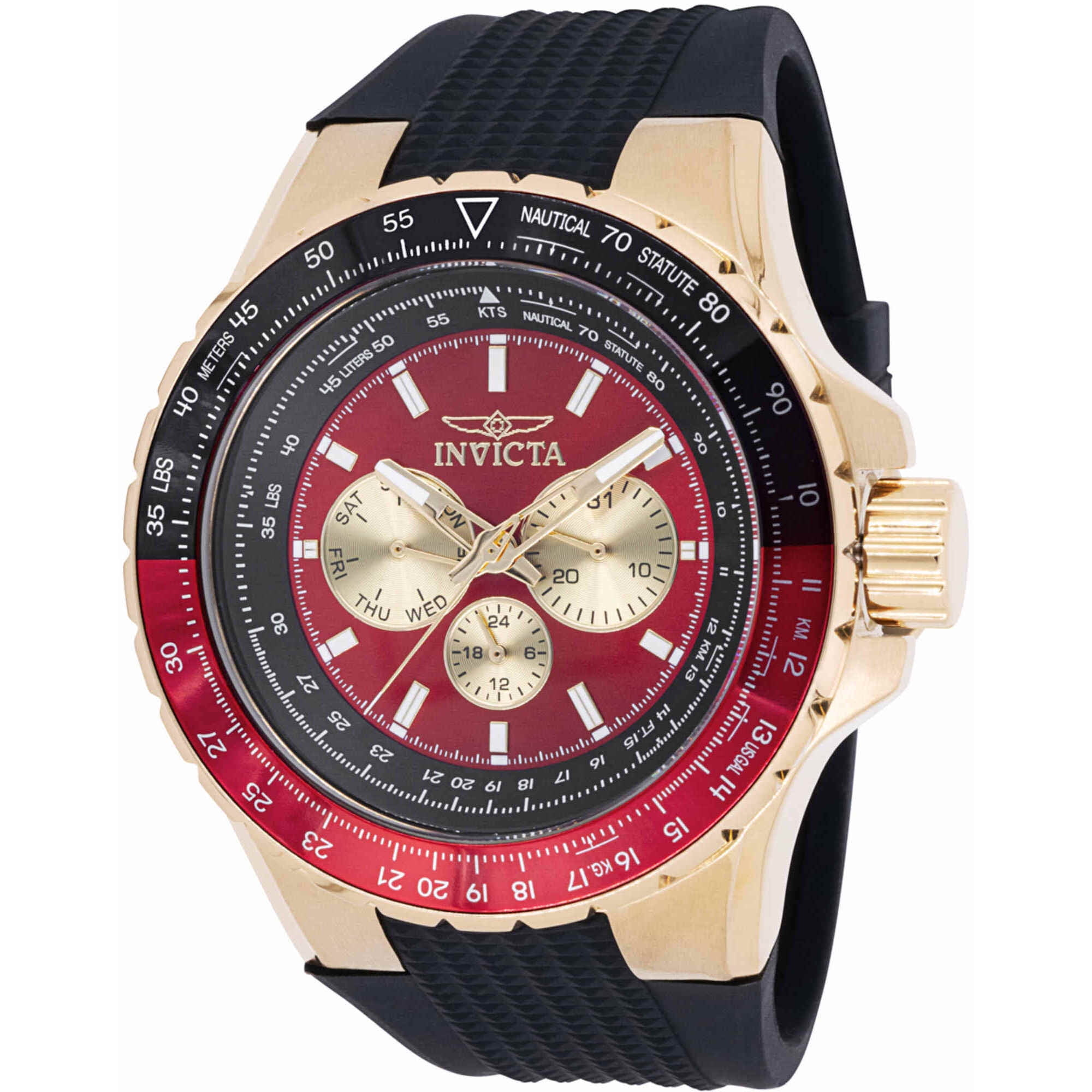 Invicta 44614 Men's Aviator Red and Gold Tone Dial Chrono Watch ...