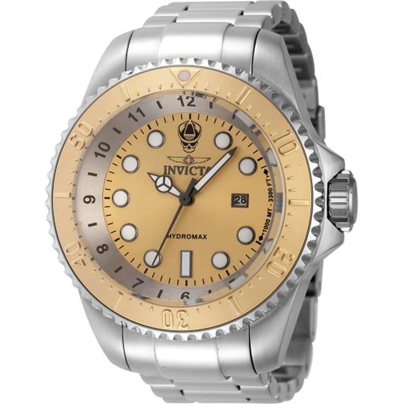 Invicta 44746 Hydromax Quartz 3 Hand Gold Dial Men Watch - Walmart.com
