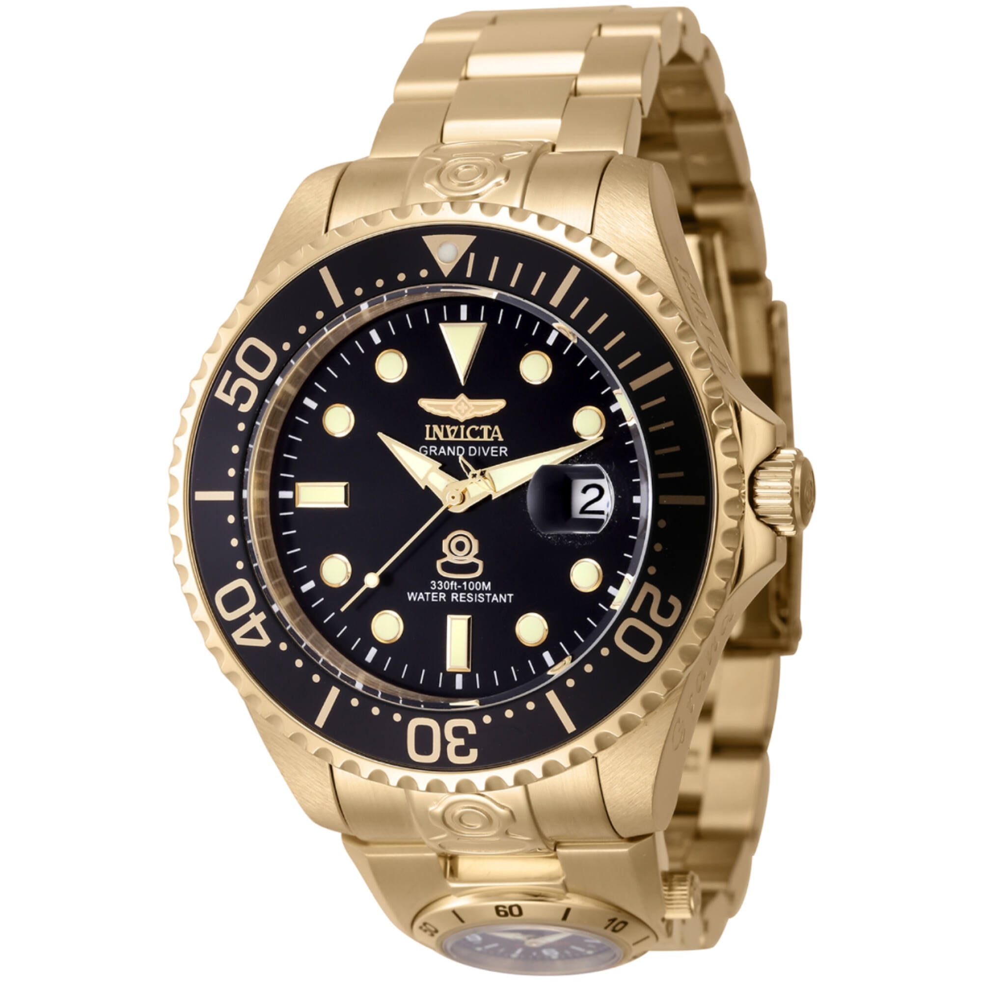 Invicta 45816 Men's Pro Diver Black Dial Bracelet Dual Time Watch ...