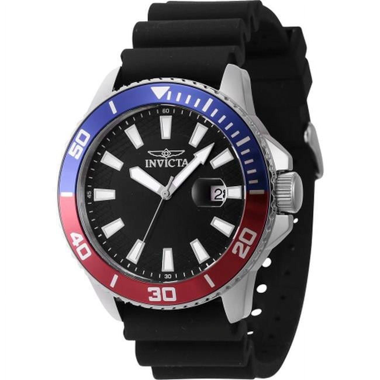 Invicta 46090 Pro Diver Quartz 3 Hand Black Dial Men Watch - Walmart.com