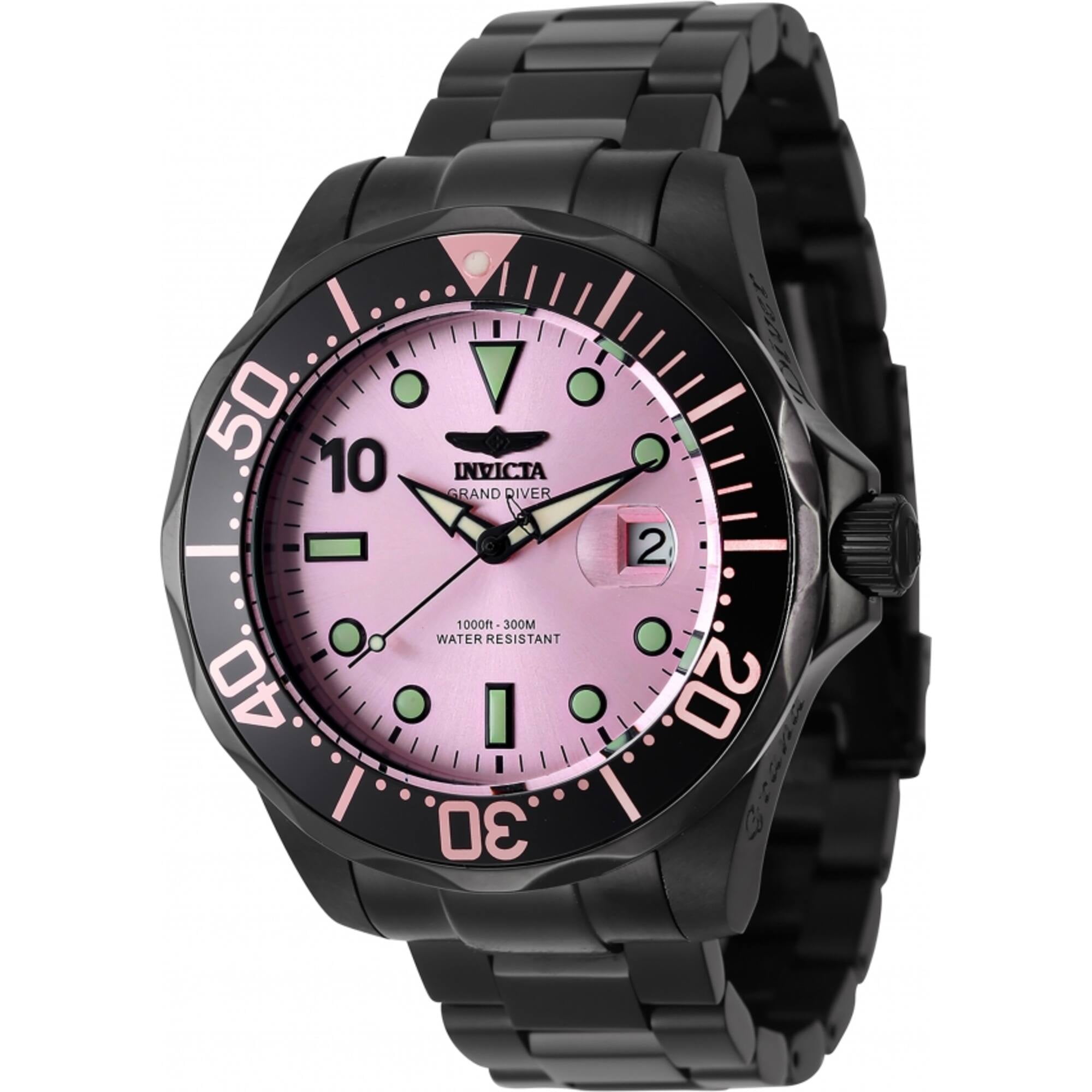 Invicta 47187 Men's Pro Diver Automatic Pink Dial Bracelet Watch ...
