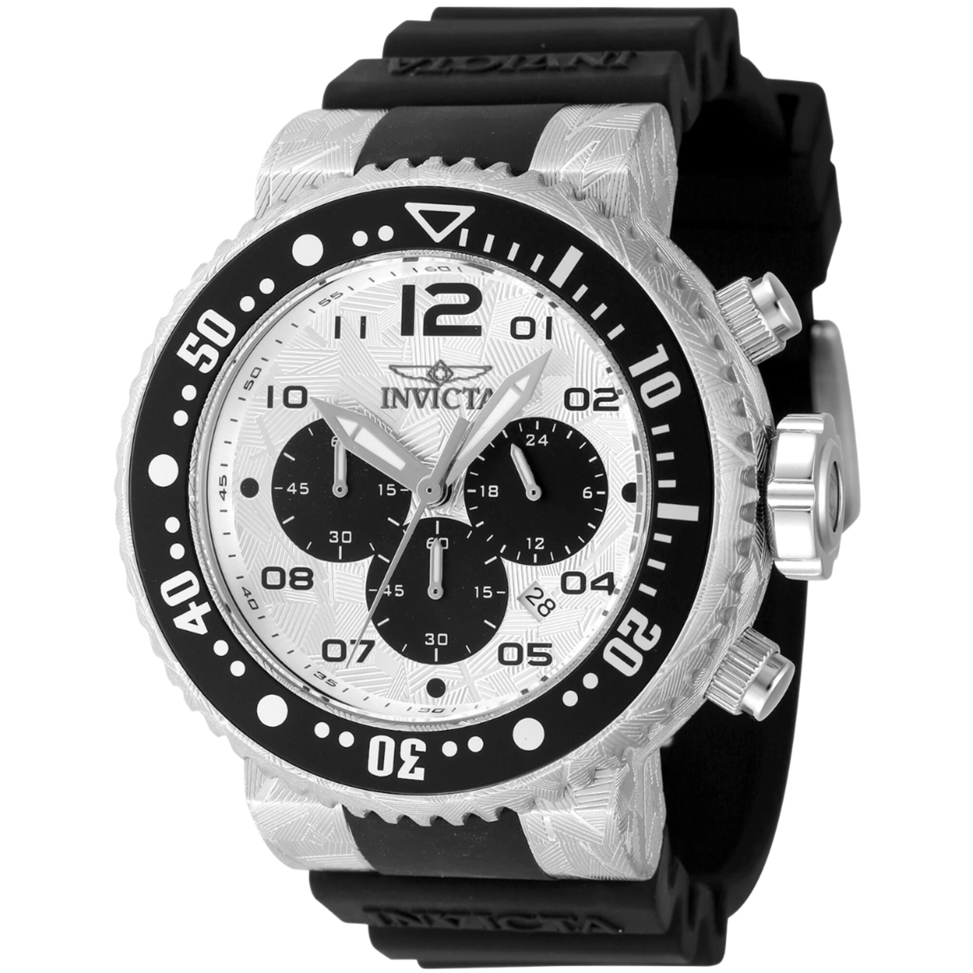 Invicta 47198 Men's Pro Diver Silver Tone and Black Dial Watch ...