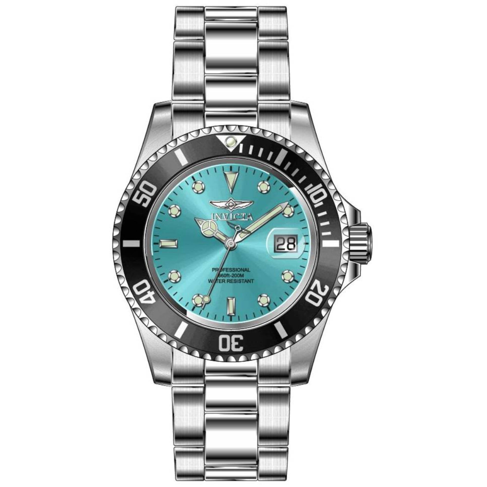 Invicta 47356 Men's Pro Diver Turquoise Dial Black Bezel Watch ...