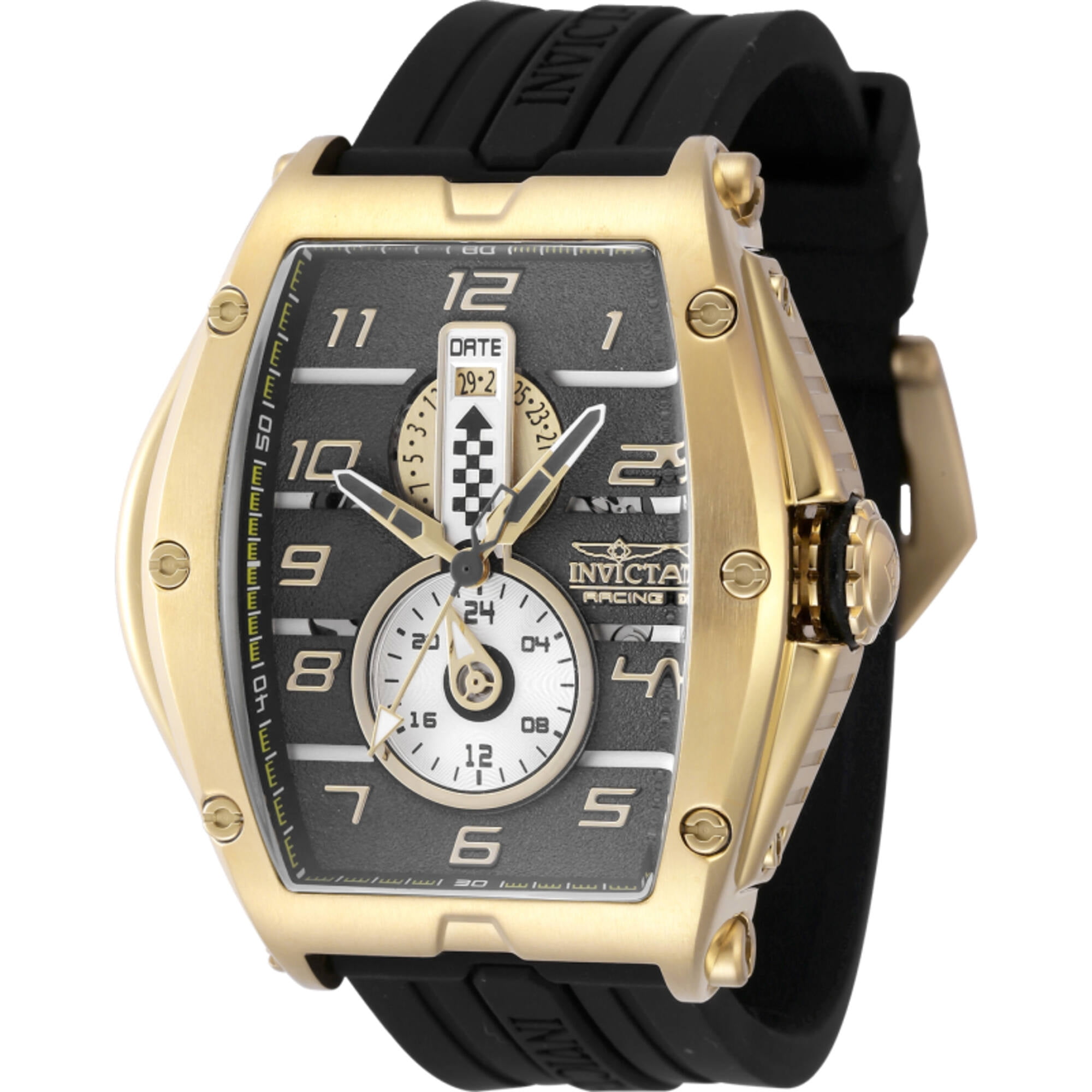Invicta 47386 Men's Invicta Racing Black Silicone Strap Watch - Walmart.com
