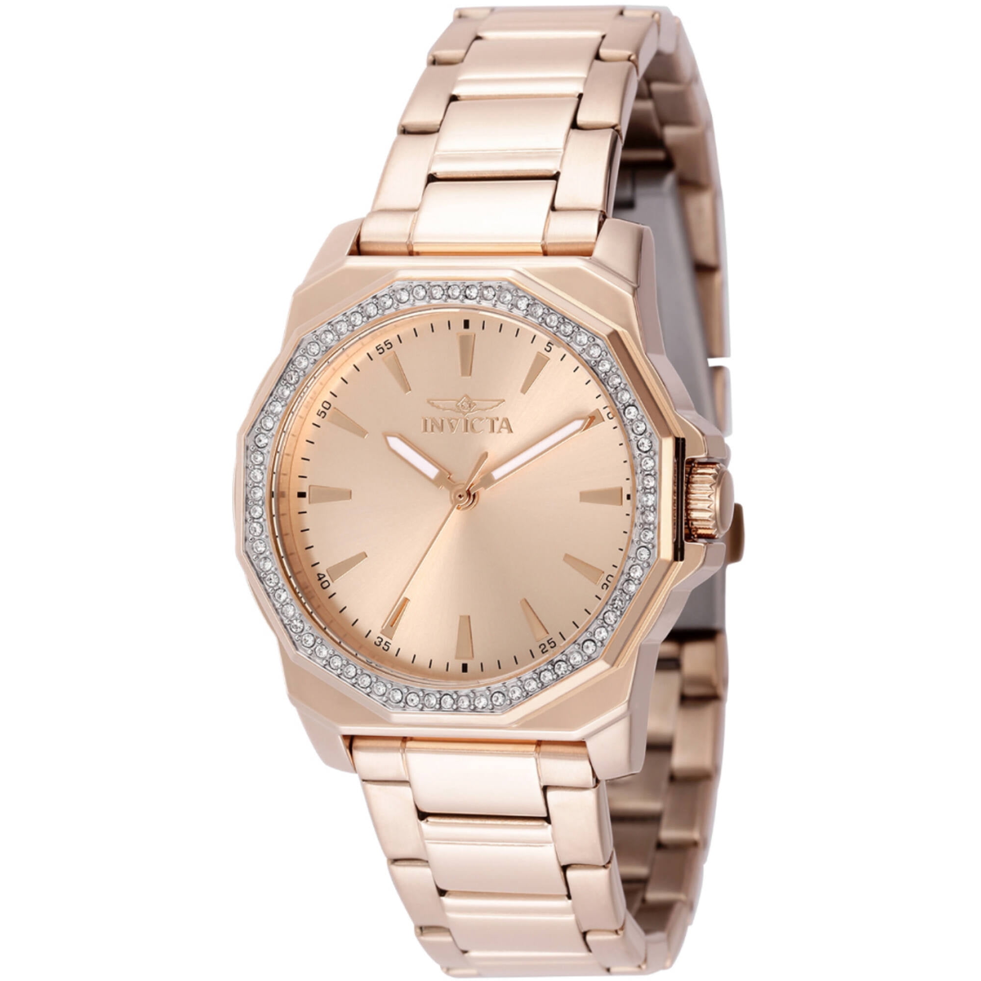 Invicta 49115 Women's Speedway Quartz Rose Gold Dial Crystal Watch ...