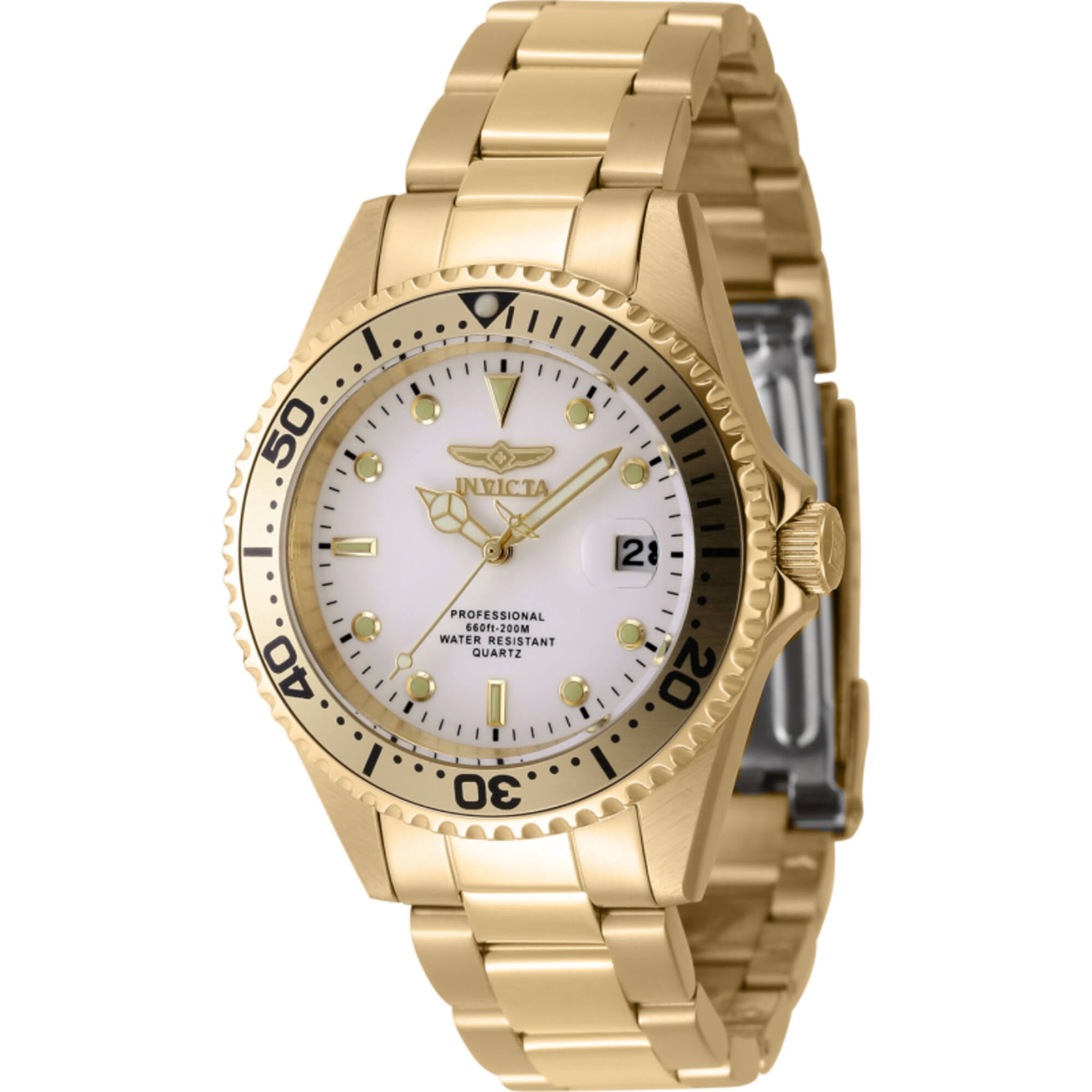 Invicta 8938OB Men's Pro Diver White Dial Yellow Gold Case Watch ...