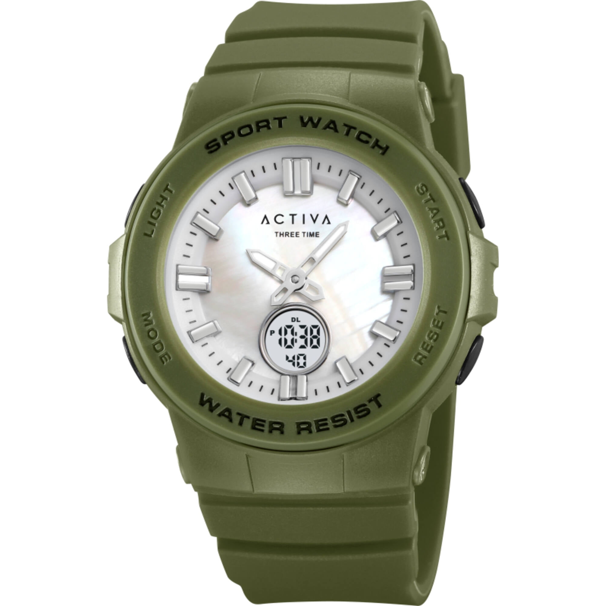 Invicta ACW2125-003 Unisex Activa Army Green Strap Ana-Digi Watch ...