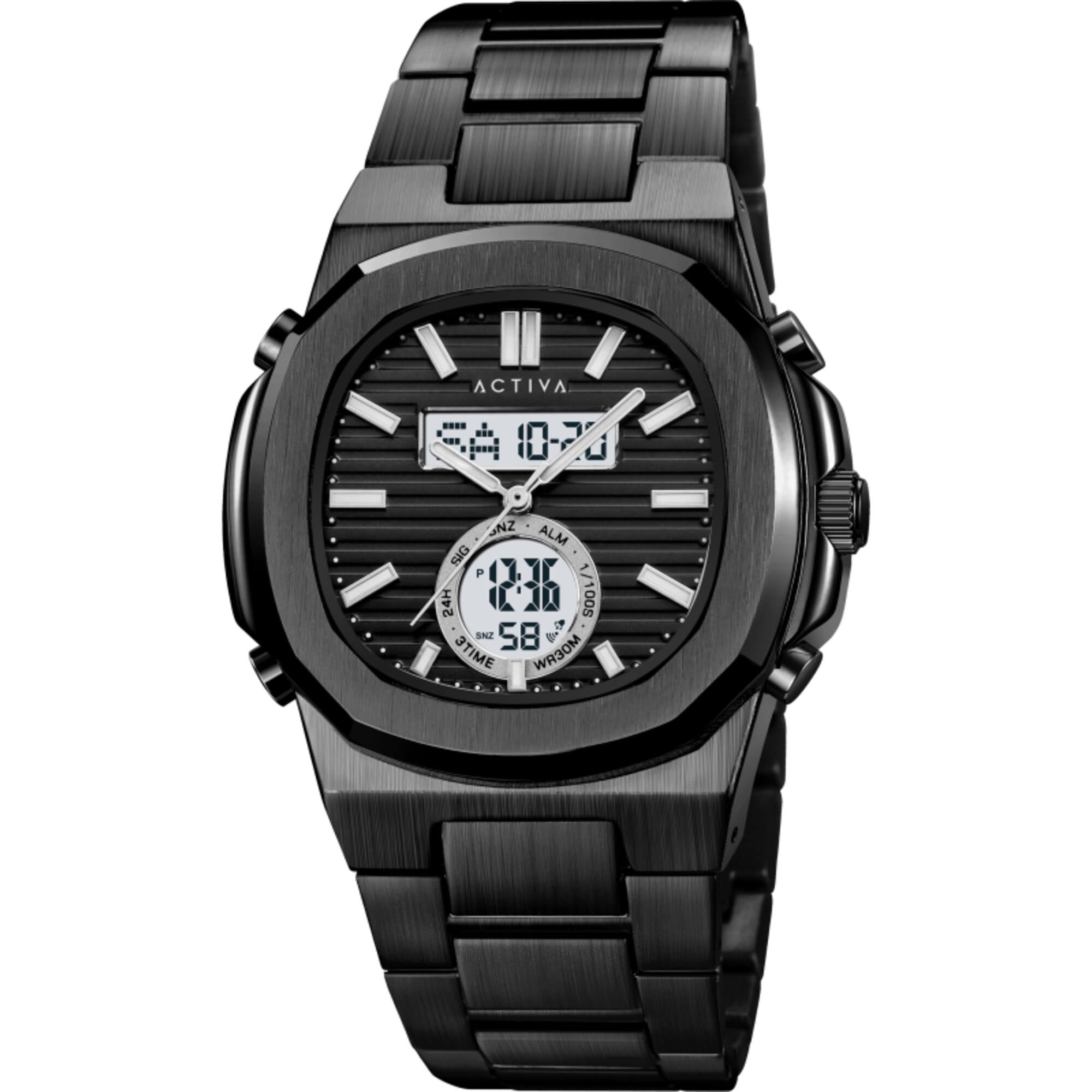 Invicta ACW2279-006 Men's Activa Black Bracelet Ana-Digi Watch ...