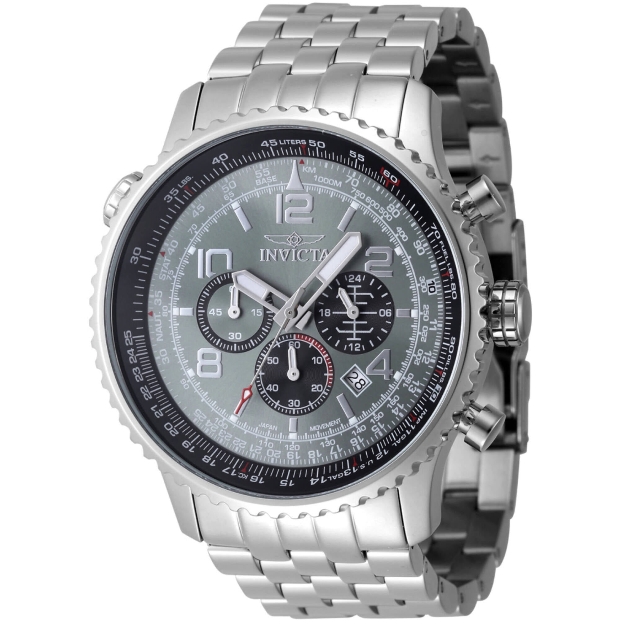Invicta Aviator GMT Chronograph Grey Dial Men's Watch 48225 - Walmart.com