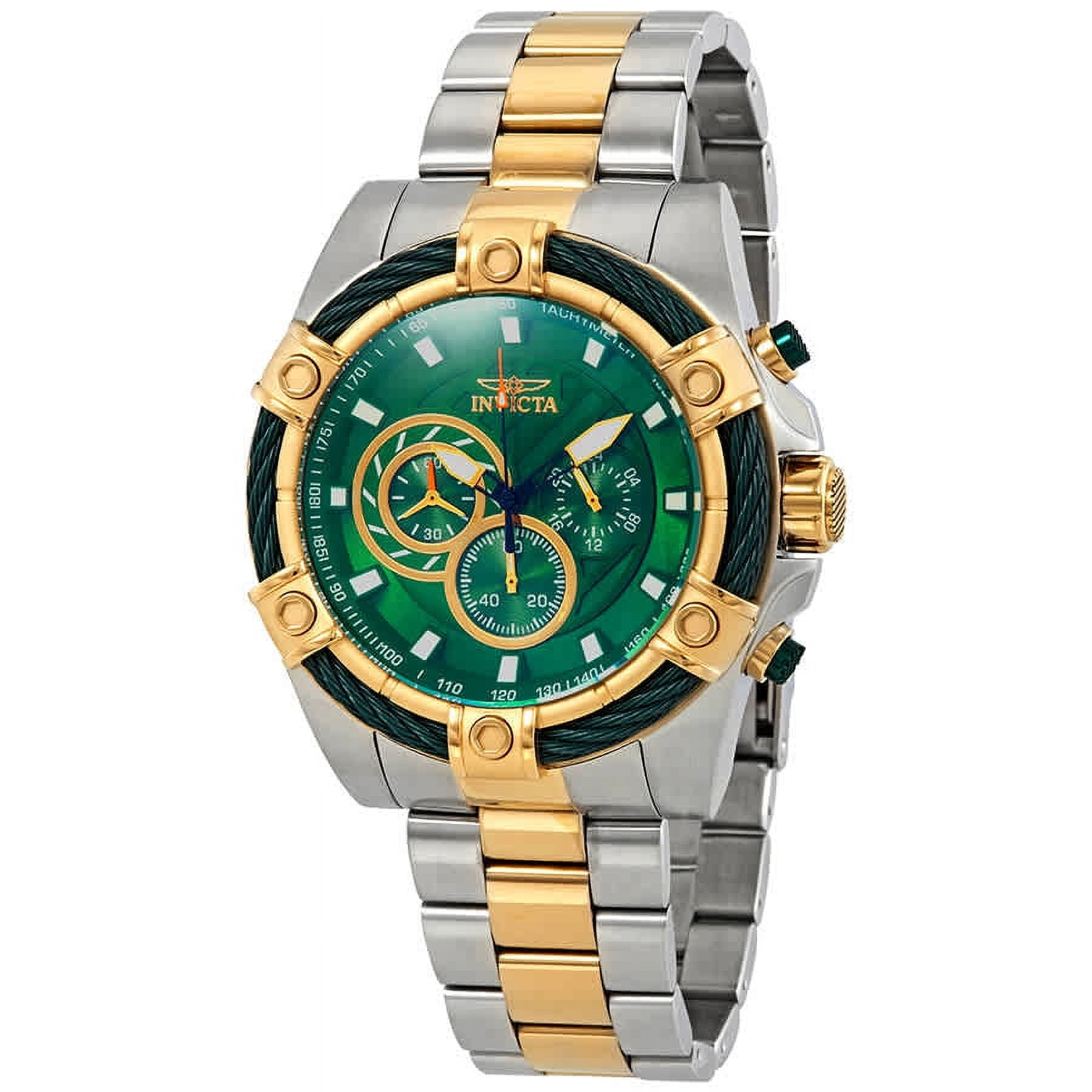 Invicta Bolt Chronograph Green Dial Two-tone Men's Watch 25519 ...