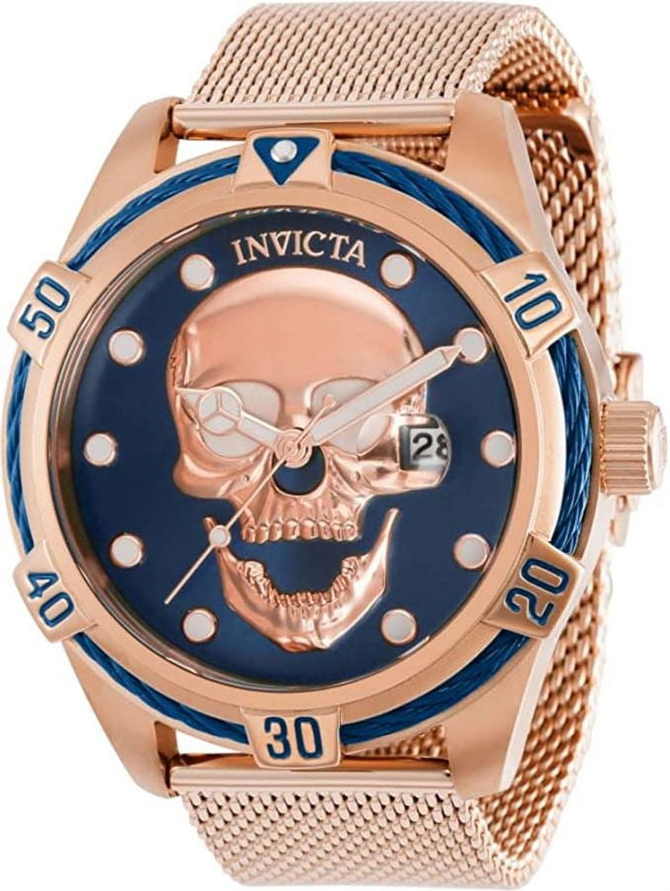 Invicta Bolt Skull Quartz Blue Dial Men's Watch 37444 - Walmart.com