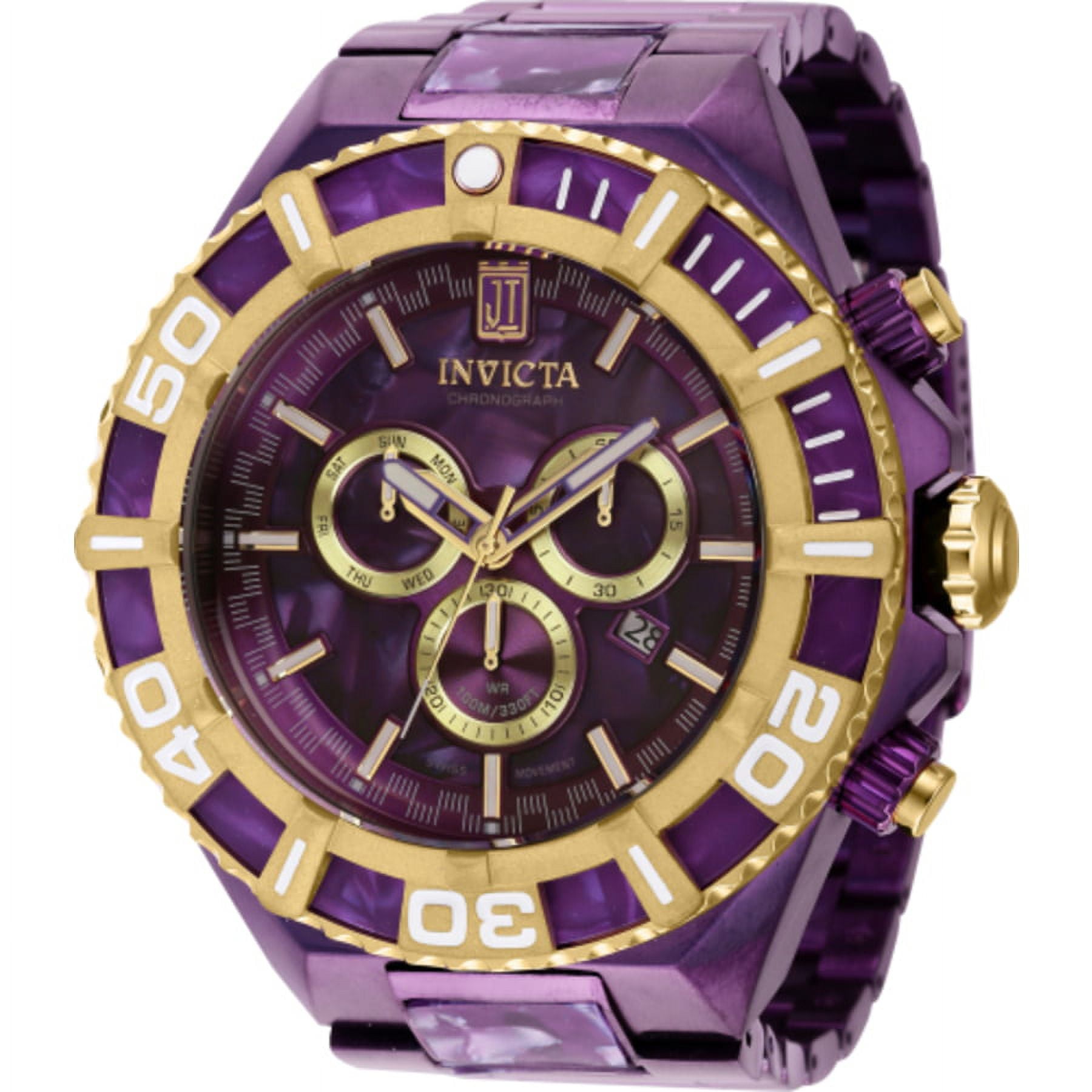 Invicta Jason Taylor Chronograph Quartz Purple Dial Men's Watch 40206 ...