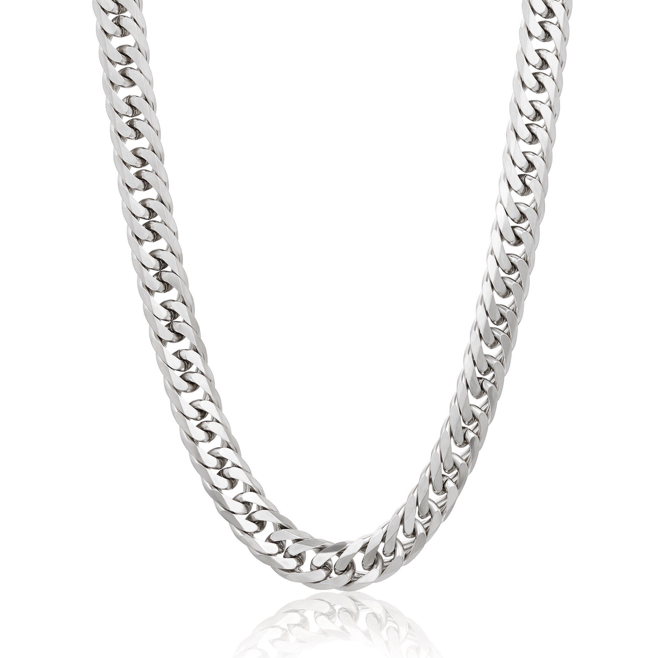 Invicta Jewelry Men's Double Curb Chain Stainless Steel Necklace (11 ...