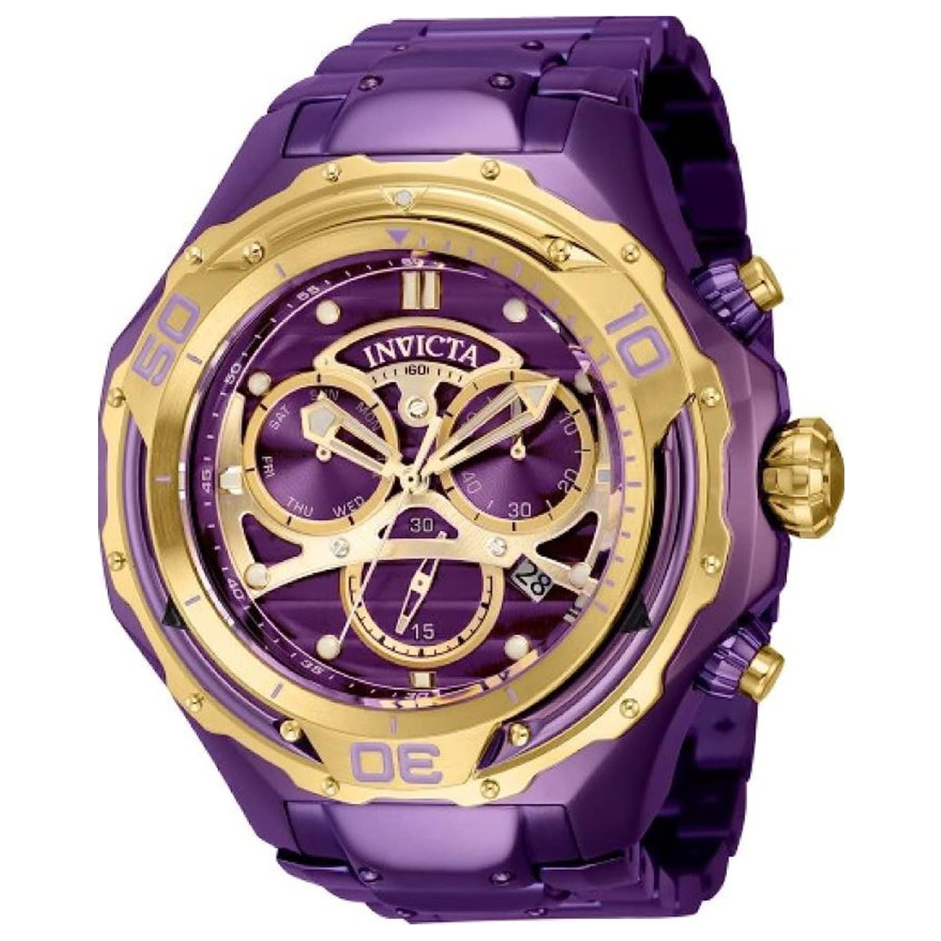 Invicta Mammoth Chronograph Quartz Purple Dial Men's Watch 40794 ...