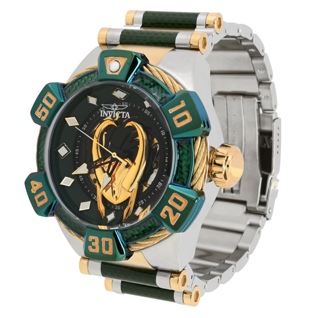Invicta Marvel 52mm Loki Ltd Ed Auto Skeletonized Bracelet Watch ...